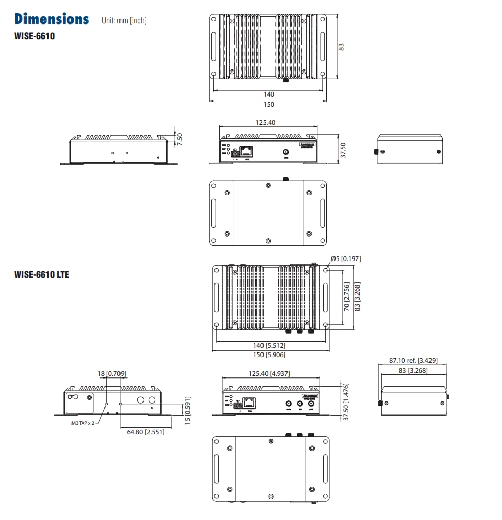 WISE-6610 Industrial LoRaWAN Gateways - Advantech | Mouser
