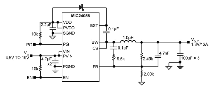 MIC24055 Switching Voltage Regulator - Microchip Technology | Mouser