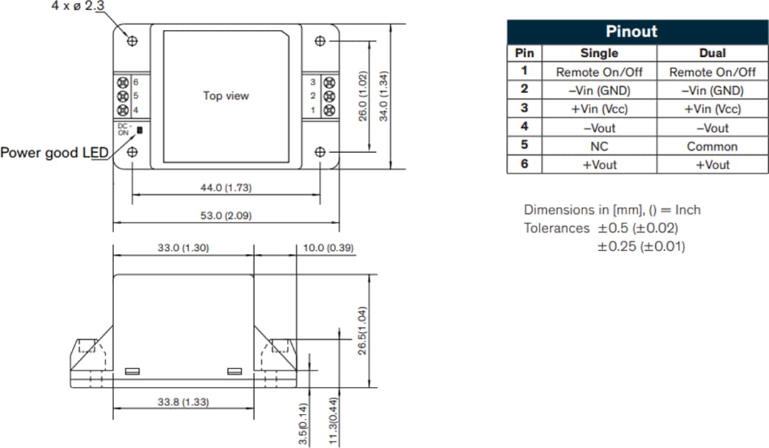 TMDC 6W & 10W Chassis-Mount DC/DC Converters - TRACO | Mouser