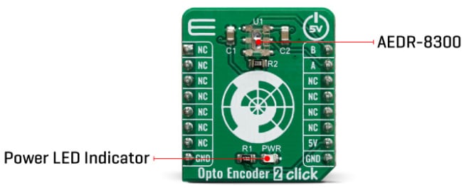 MIKROE-3634 Opto Encoder 2 Click Board - Mikroe | Mouser