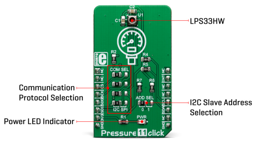 MIKROE-3411 Pressure 11 Click - Mikroe | Mouser