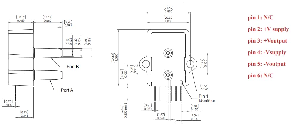 AXCX Prime-Grade Millivolt Output Pressure Sensors - All Sensors | Mouser