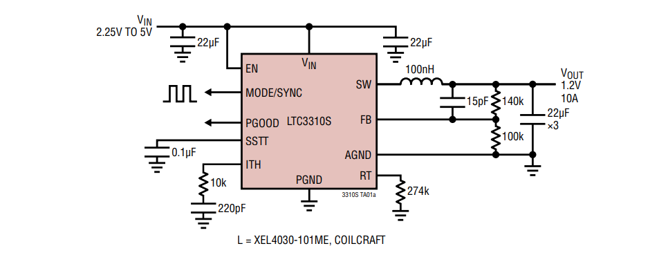 LTC3310S 10A Silent Switcher® 2 - ADI | Mouser