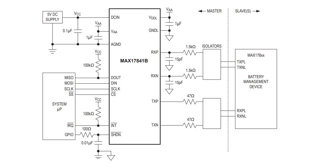 MAX17841B Auto SPI Communication Interface (ASCI) - ADI | Mouser