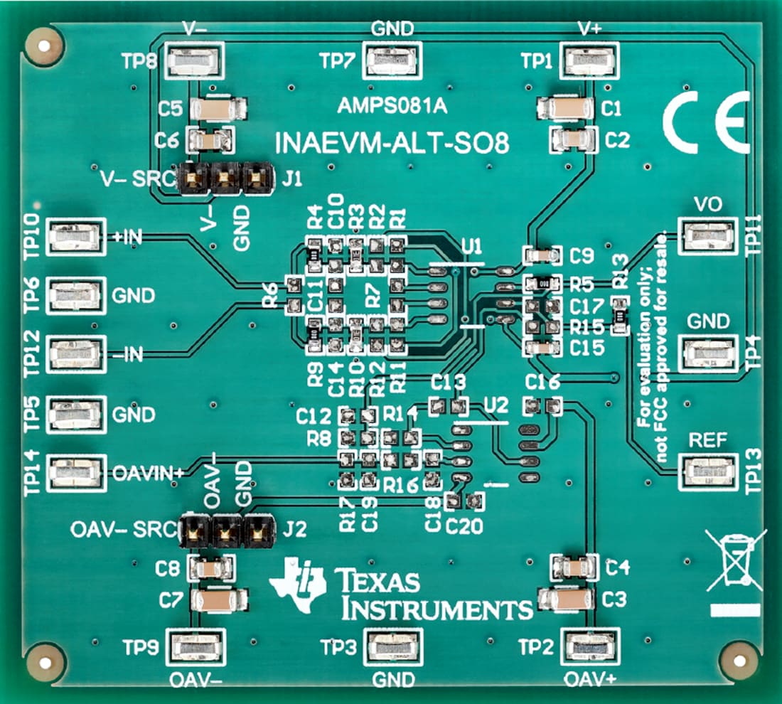 INAEVM-ALT-SO8 Amplifier Evaluation Module (EVM) - TI | Mouser
