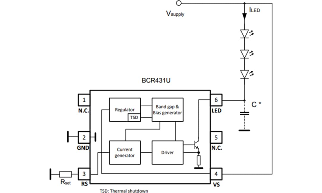BCR431U Linear Low Voltage Drop LED Driver - Infineon Technologies | Mouser