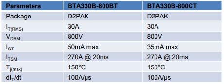 BTA330B-800xT 3Q Hi-Com TRIACs - WeEn Semiconductors | Mouser