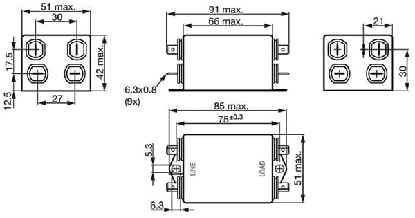 FMAD CP 1-Stage Filters for 3-Phase Systems - Schurter | Mouser