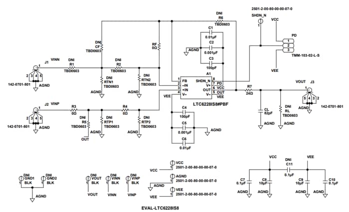 EVAL-LTC6228IS8 Evaluation Board - ADI | Mouser