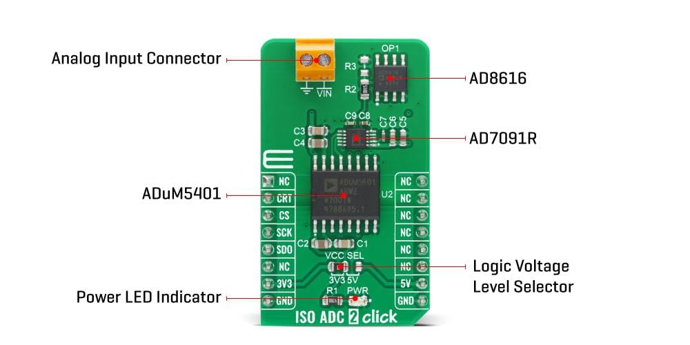 ISO ADC 2 Click - Mikroe | Mouser