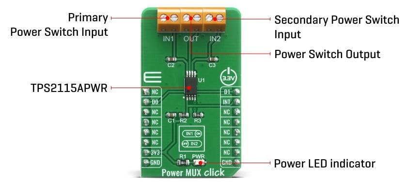 Power MUX Click - Mikroe | Mouser