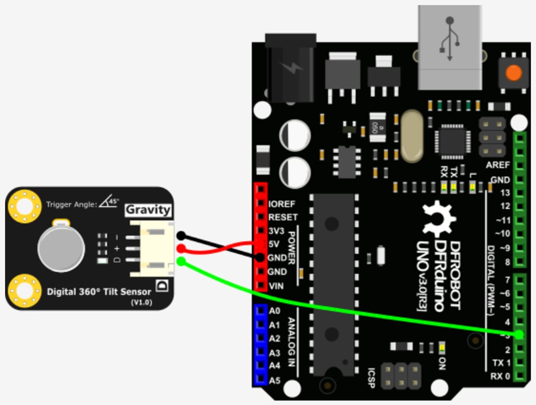Gravity Dfr0830 Digital 360° Tilt Sensor Dfrobot Mouser 9720