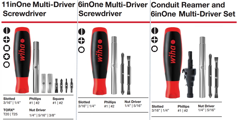 SoftFinish Multi-Drivers with All-in-One Feature - Wiha | Mouser