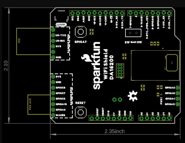 Qwiic Da16200 Wifi Shield Sparkfun Mouser 