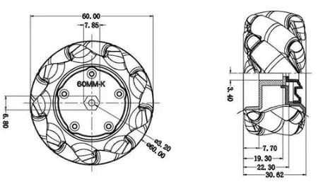 Black Mecanum Wheel with Motor Shaft Coupling - DFRobot | Mouser