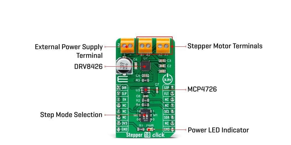 Stepper 18 Click - Mikroe | Mouser