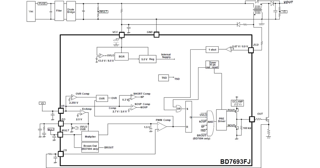 BD7693FJ Power Factor Correction Controller - ROHM | Mouser