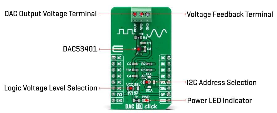 DAC 10 Click - Mikroe | Mouser