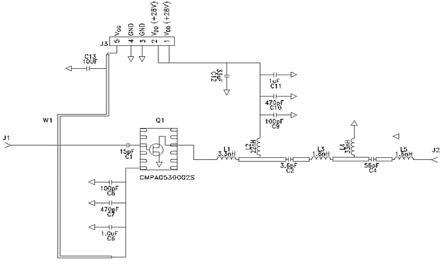 CMPA0530002S-AMP1 Application Circuit - MACOM | Mouser
