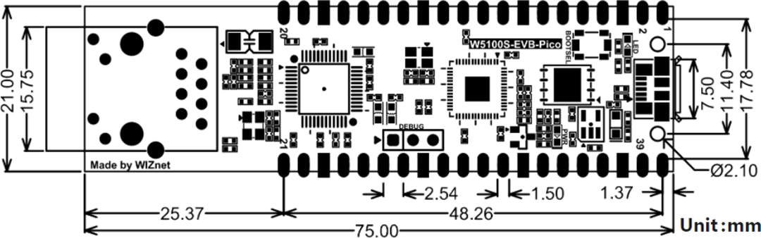 W5100S-EVB-Pico Evaluation Board - WIZnet | Mouser