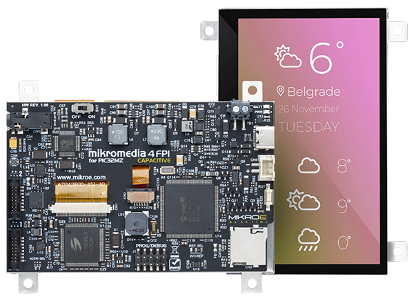 Mikromedia 4 for PIC32MZ Capacitive FPI with Frame - Mikroe | Mouser