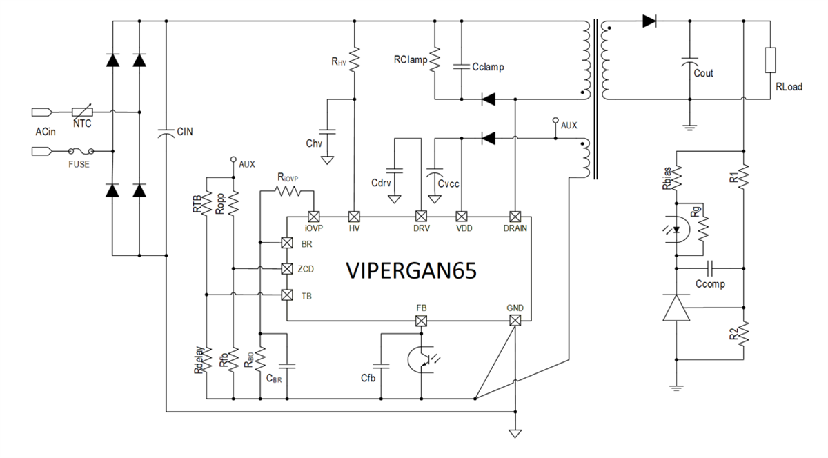 VIPERGAN65 High Voltage Converter - STMicro | Mouser
