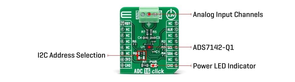 ADC 16 Click - Mikroe | Mouser