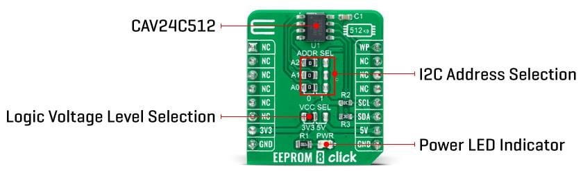 EEPROM 8 Click - Mikroe | Mouser