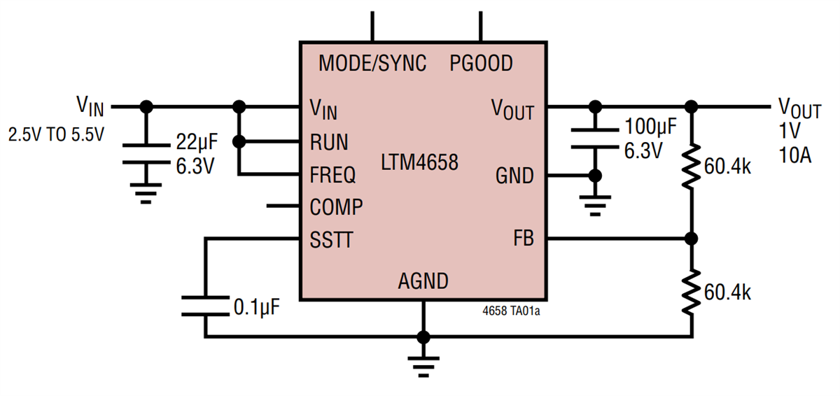 LTM4658 Step-Down DC/DC μModule Regulators - ADI | Mouser