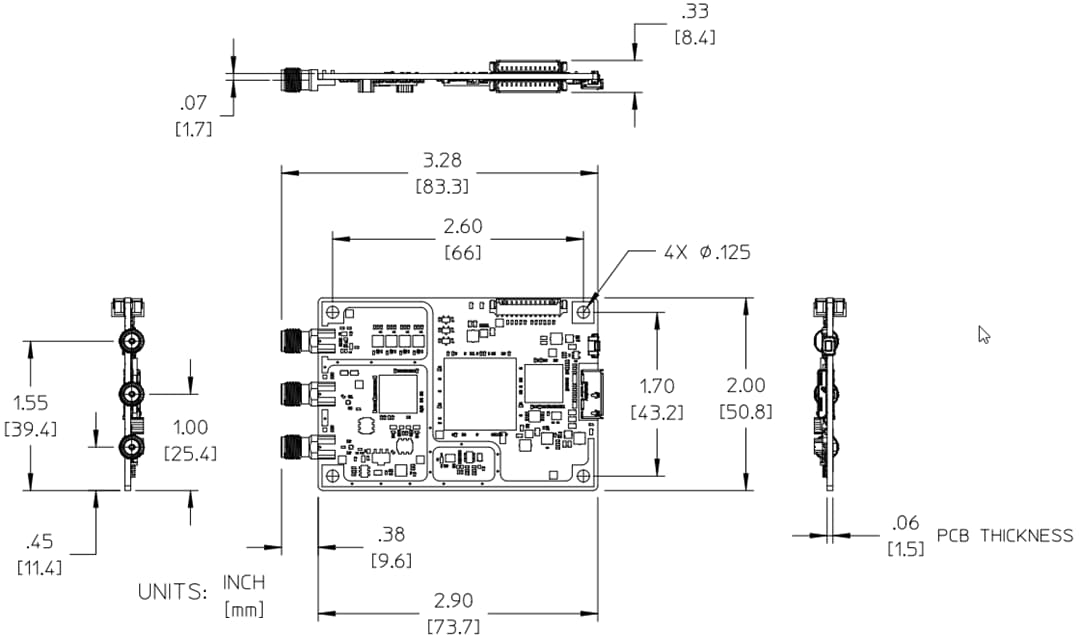 B200mini Ettus USRP 70MHz-6GHz SDR/Cognitive Radio - Digilent | Mouser