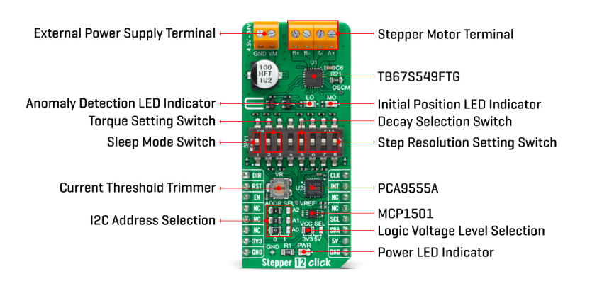 Stepper 12 Click - Mikroe | Mouser