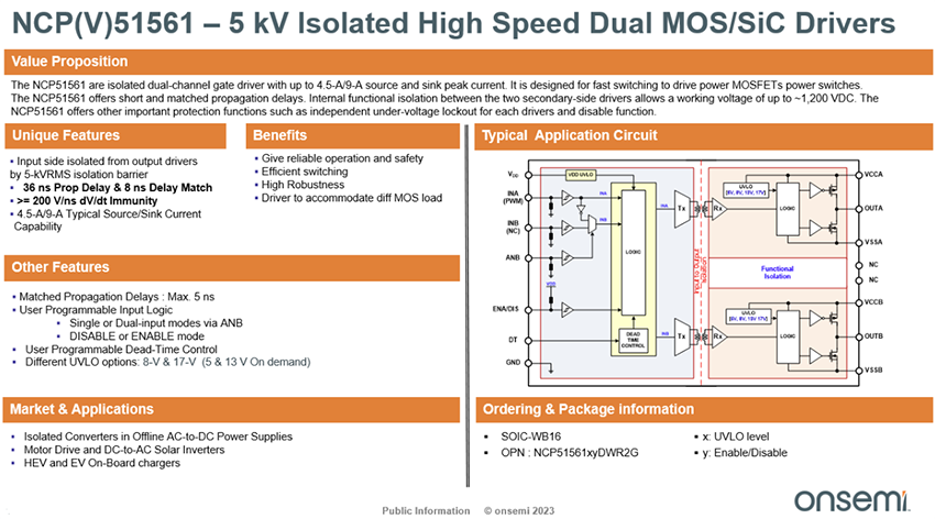 NCV51561 Isolated Dual Channel Gate Driver - onsemi | Mouser
