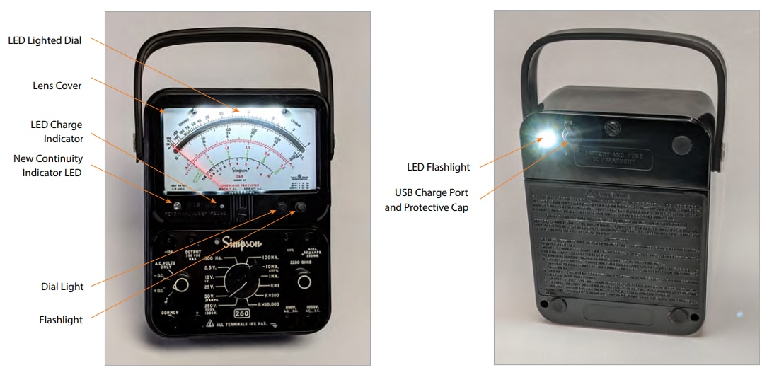 260-8P LED Lighted Analog VOMs - Simpson Electric Company | Mouser