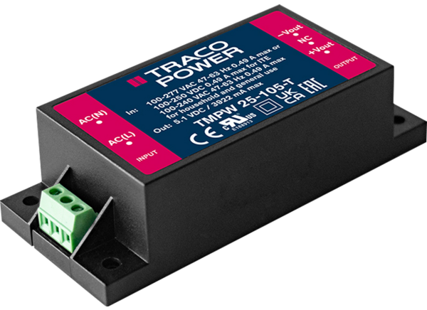 TMPW 25-T 25W Chassis-Mount AC/DC Power Supplies - TRACO | Mouser