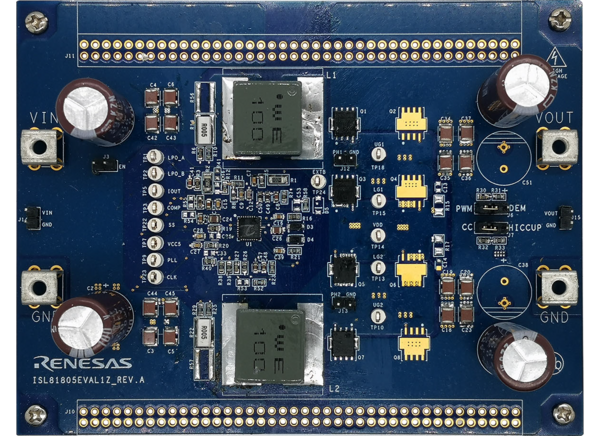 ISL81805EVAL1Z Dual-Phase Synchronous Boost EVB - Renesas | Mouser
