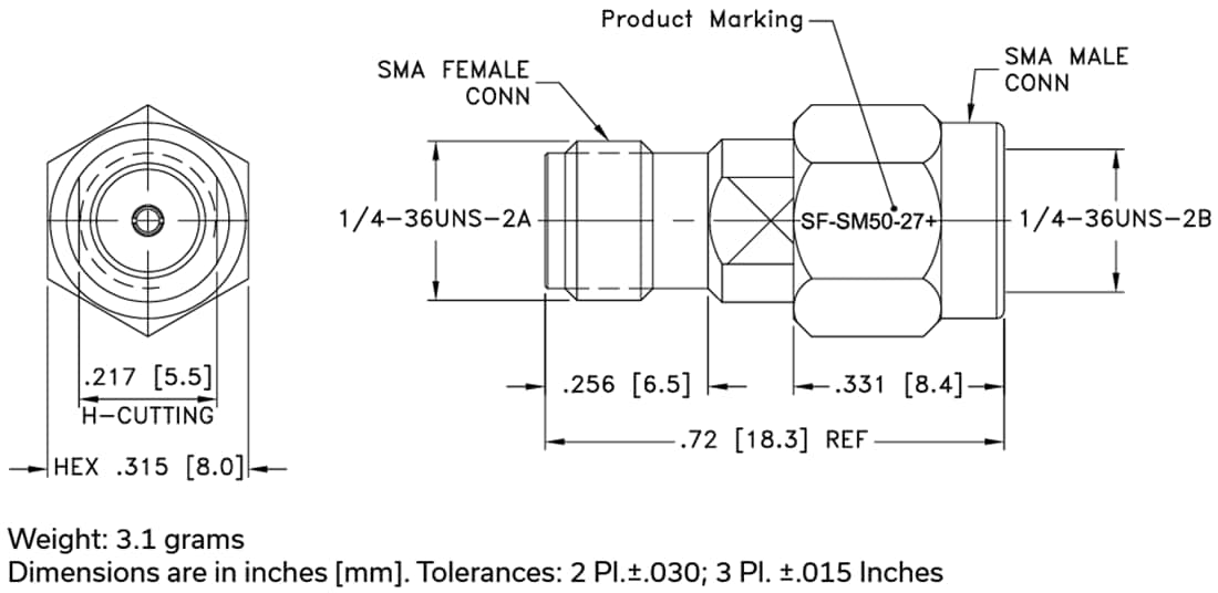 SF-SM50-27+ SMA-Female to SMA-Male Coaxial Adapter - Mini-Circuits | Mouser