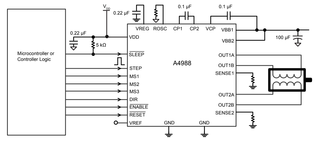 A4988 DMOS Microstepping Driver - Allegro MicroSystems | Mouser