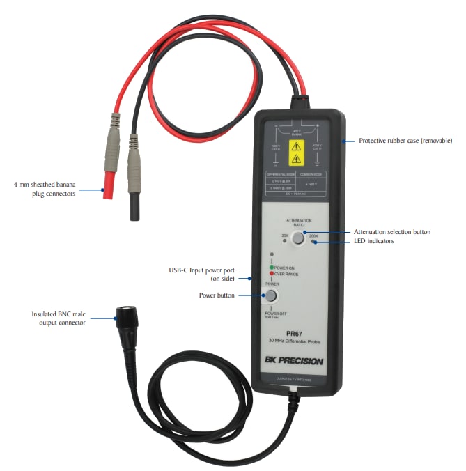 PR65/67 High-Voltage Differential Probes - B&K | Mouser