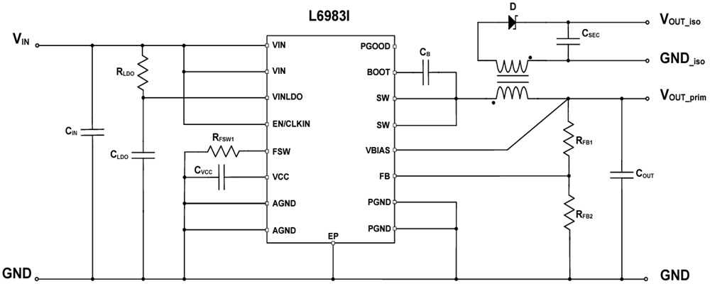 STEVAL-L6983IV1 Synchronous Iso-Buck Eval Board - STMicro | Mouser