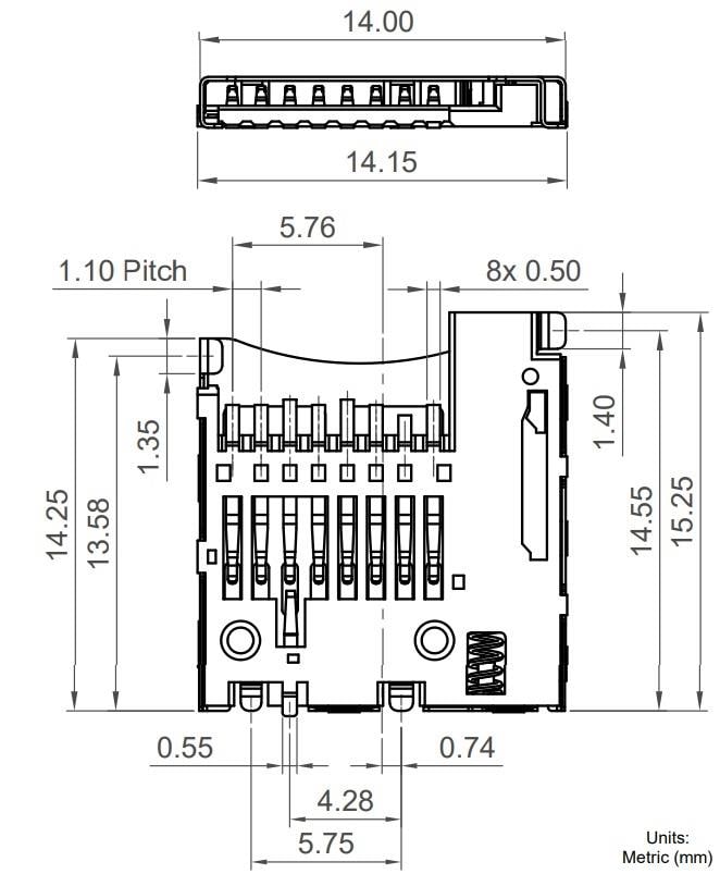 MEM2052 MicroSD Memory Card Connector - GCT | Mouser