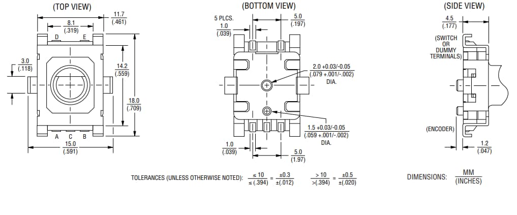 PEC11J Series 12mm Rotary Encoders - Bourns | Mouser