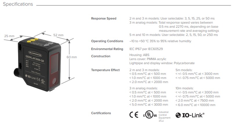 Q5X Photoelectric Sensors - Banner Engineering | Mouser