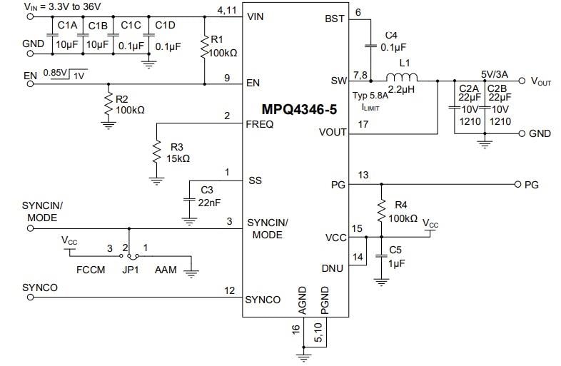 MPQ4346/4346J Synchronous Step-Down Converters - MPS | Mouser