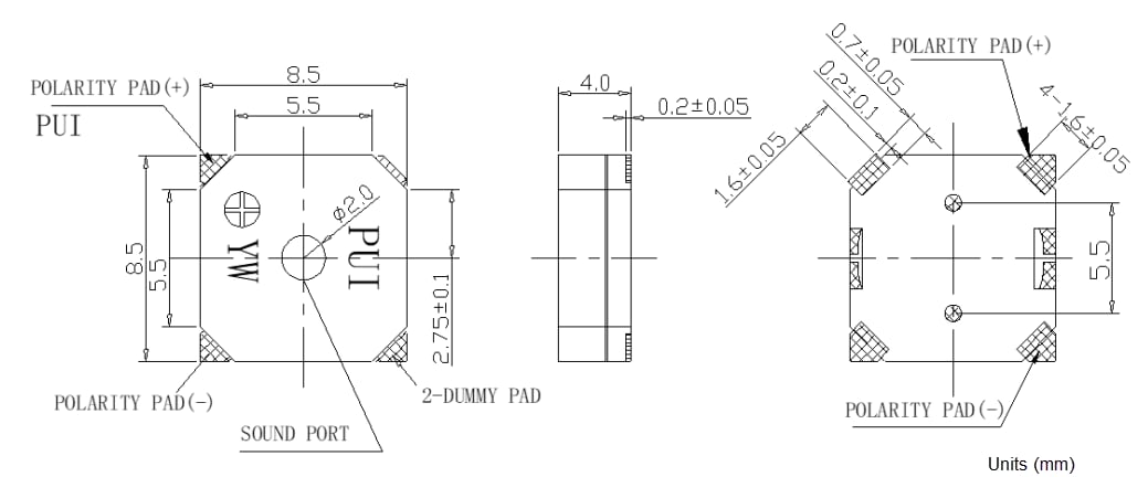 SMT-0840-T Surface-Mount Transducer - PUI Audio | Mouser