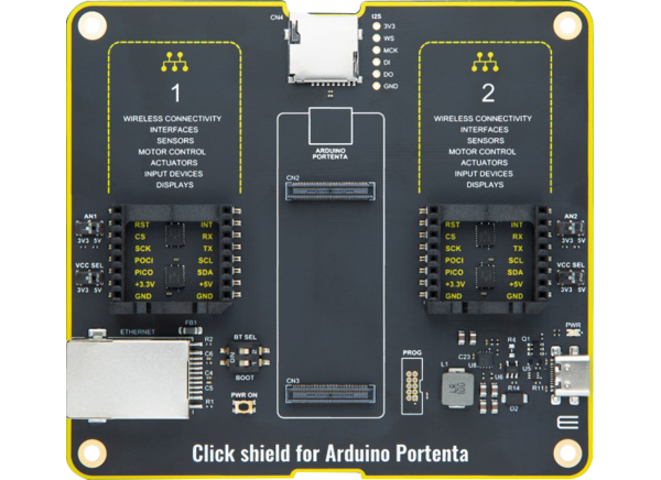 MIKROE-6079 Click Shield for Arduino Portenta - Mikroe | Mouser