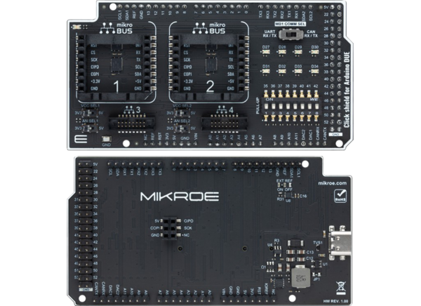 MIKROE-6235 Click Shield for Arduino DUE - Mikroe | Mouser