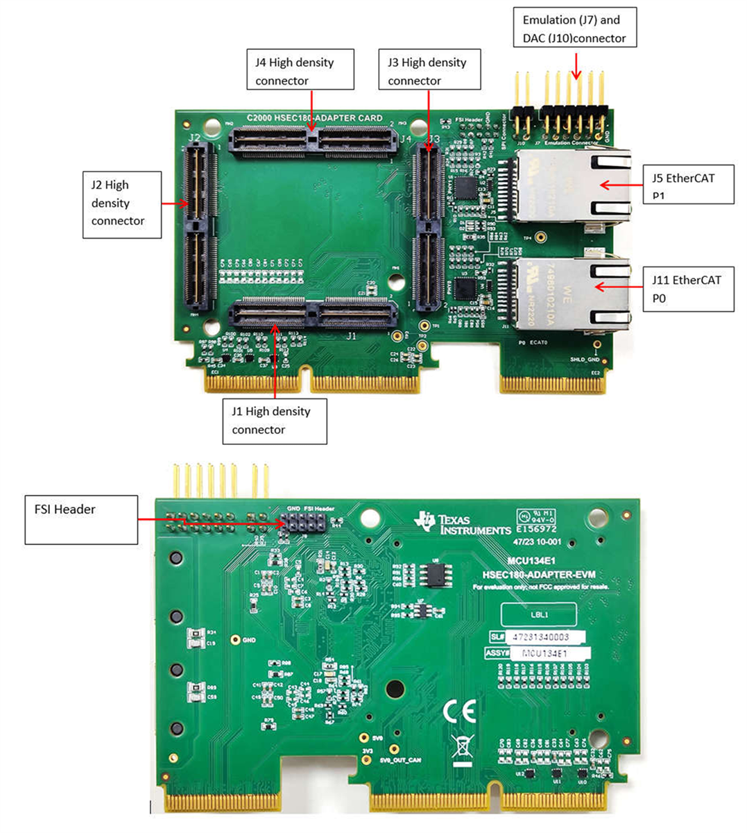 HSEC180ADAPEVM Adapter Board for SOM - TI | Mouser