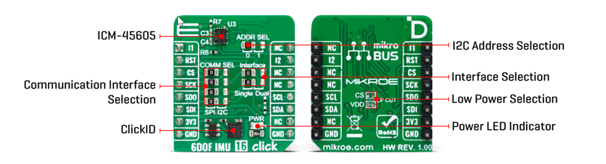 6DOF IMU 16 Clicks - Mikroe | Mouser