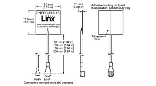 ANT-GNFPC-SAHL1 Flexible Embedded L1 GNSS Antennas - Linx | Mouser