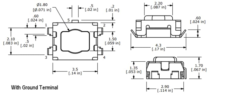 TL1030 Tactile Switches - E-Switch | Mouser